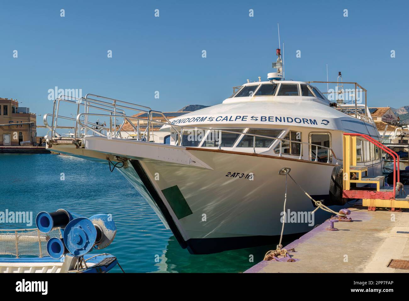 Tourist boat for the excursion from Calpe to Benidorm through the ...