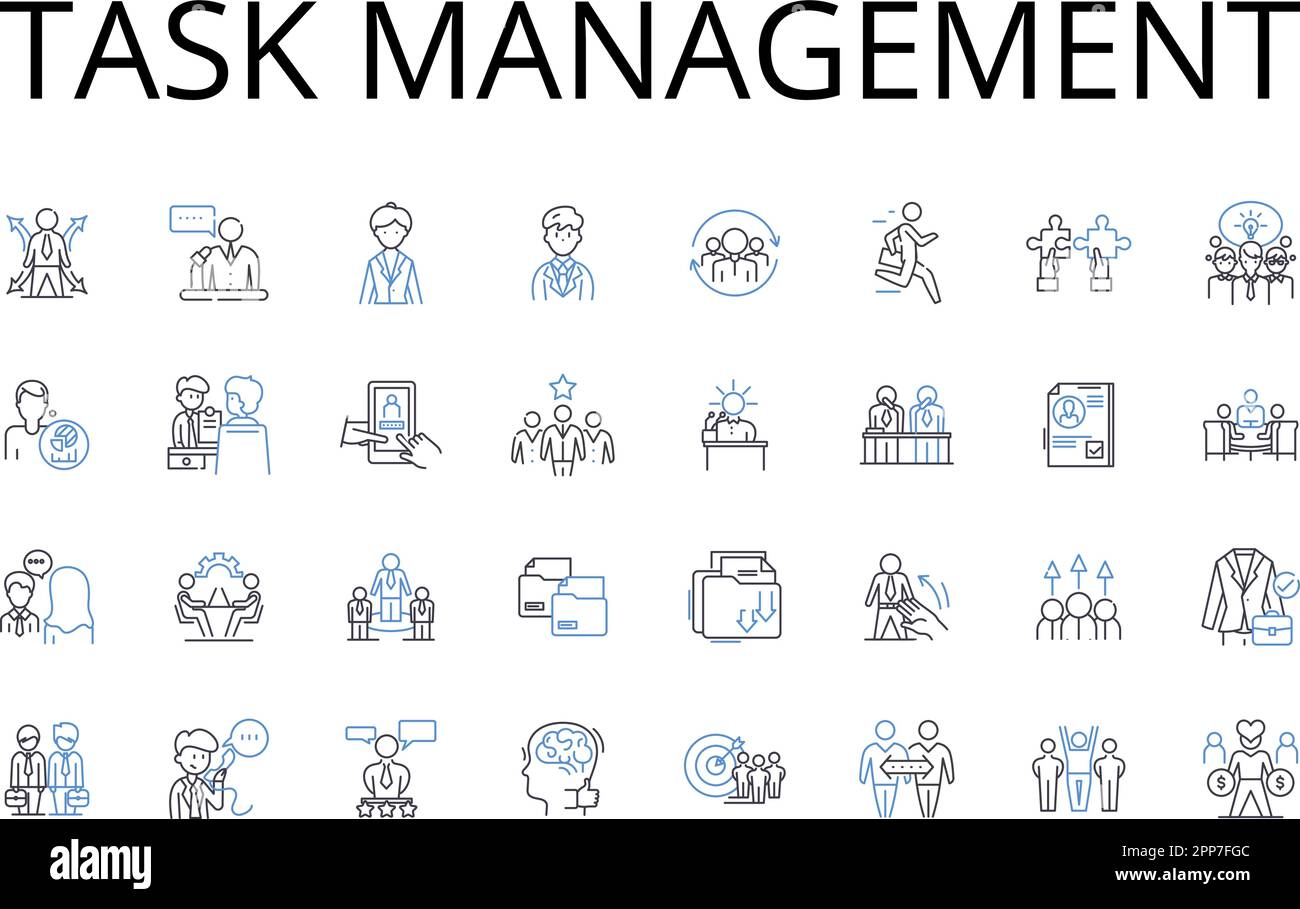 Task management outline icons collection. Time management, Project ... Task management outline icons collection. Time management, Project ...