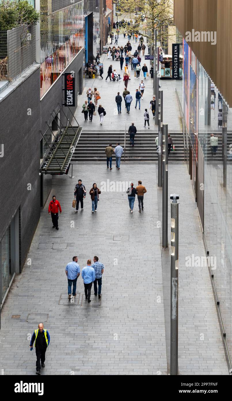 View of College Lane from the top level of Liverpool One Stock Photo ...