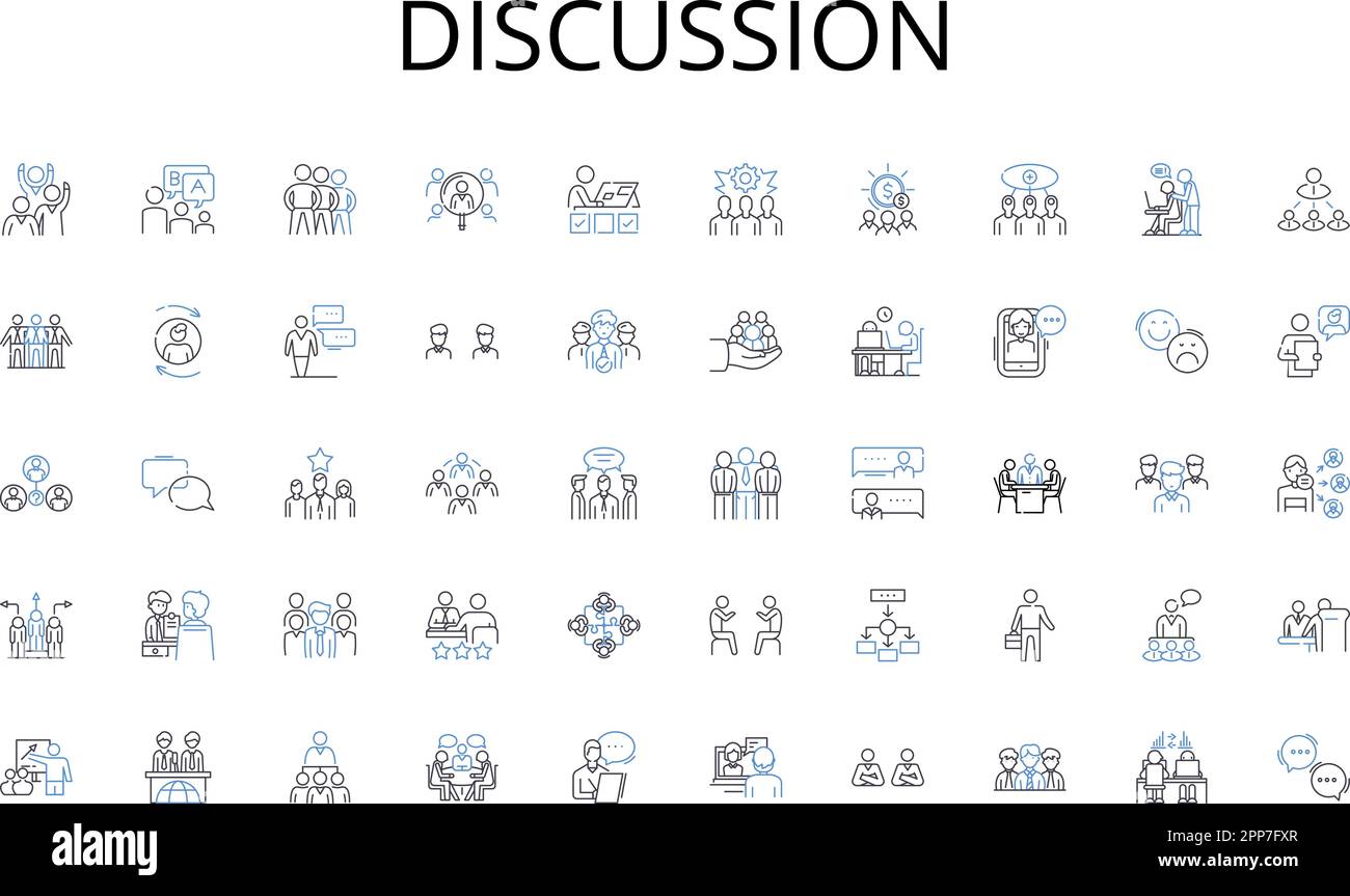 Discussion line icons collection. Encryption, Firewall, Routing ... Discussion line icons collection. Encryption, Firewall, Routing ...