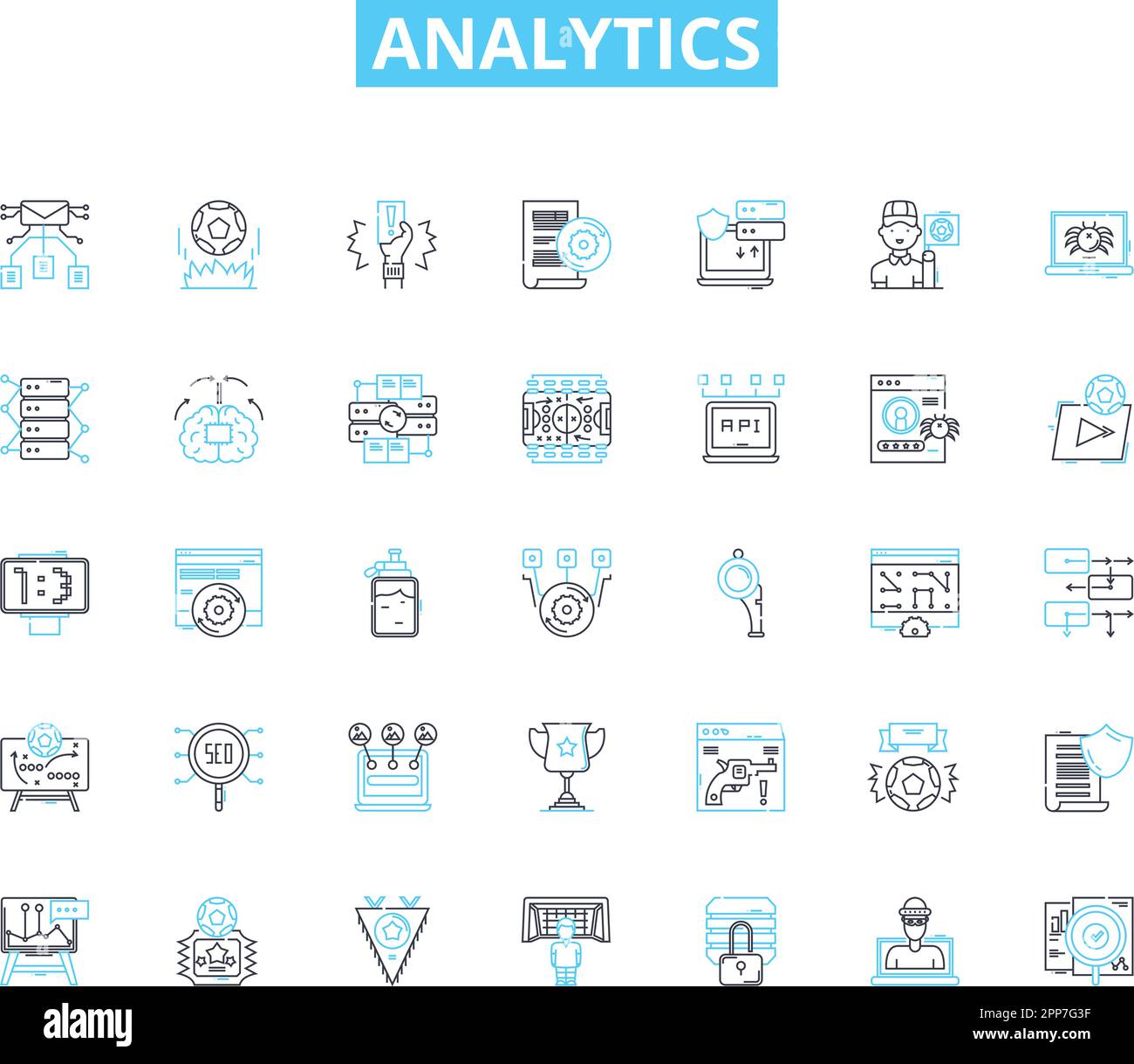 Analytics linear icons set. Data, Metrics, Insights, Analysis ... Analytics linear icons set. Data, Metrics, Insights, Analysis ...