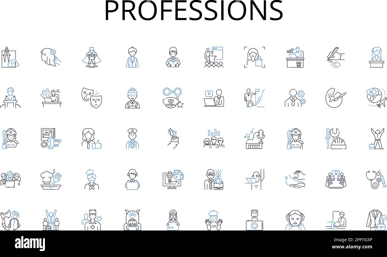 Professions line icons collection. Anticipation, Expectation, Promise ...