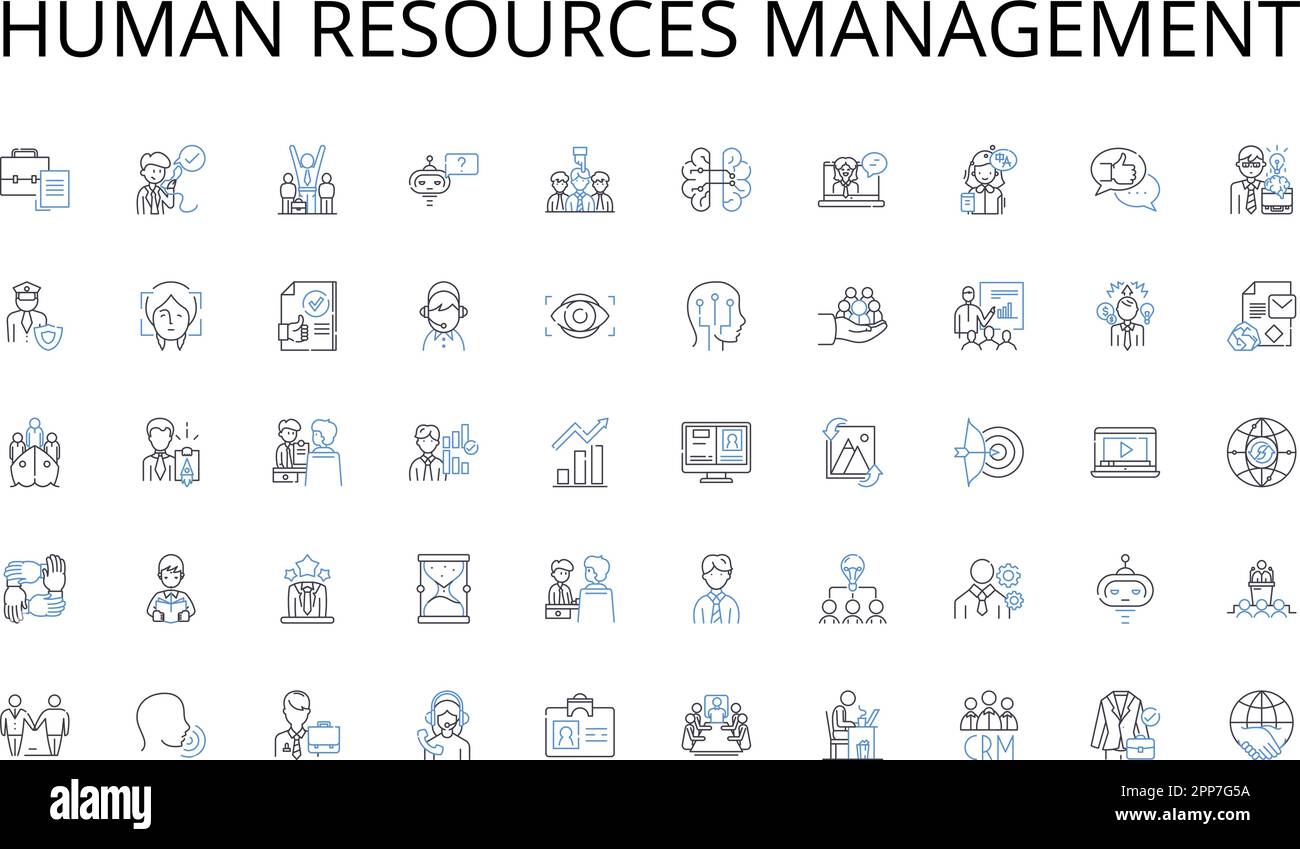 Human resources management line icons collection. Efficiency ...