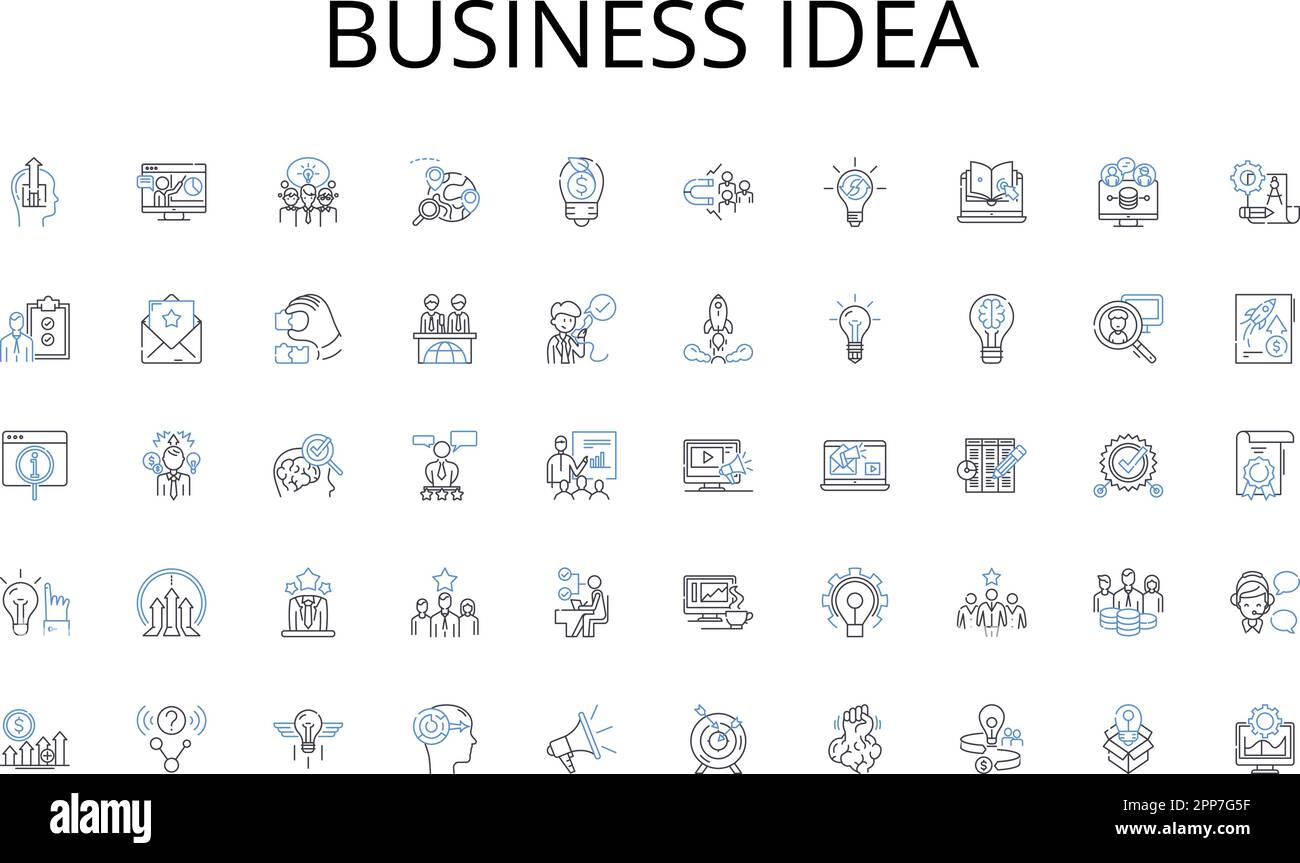 Business idea line icons collection. Strategy, Positioning, Identity ... Business idea line icons collection. Strategy, Positioning, Identity ...