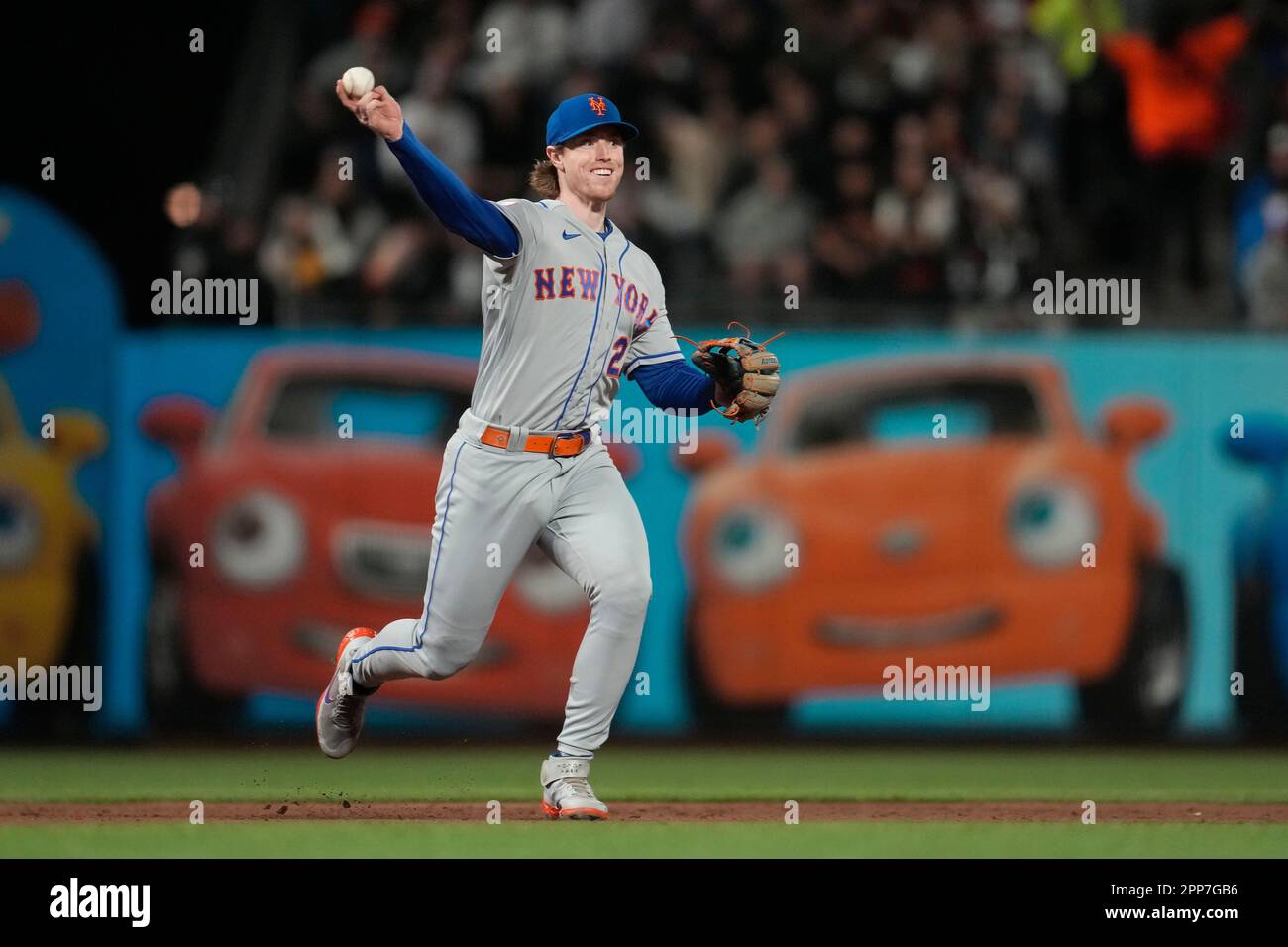 New York Mets third baseman Brett Baty during a baseball game against ...