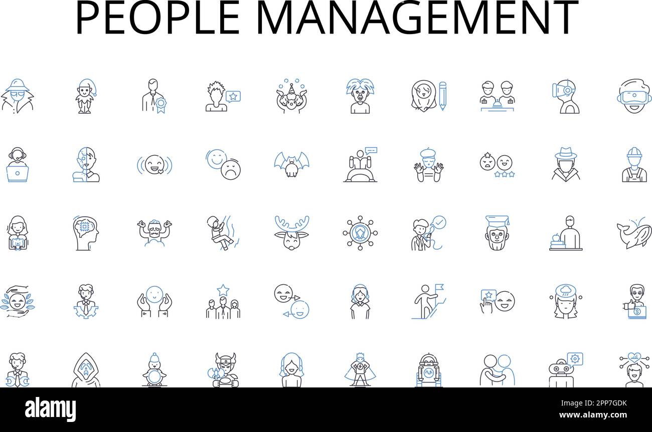 People management line icons collection. Green, Renewable, Composting ...