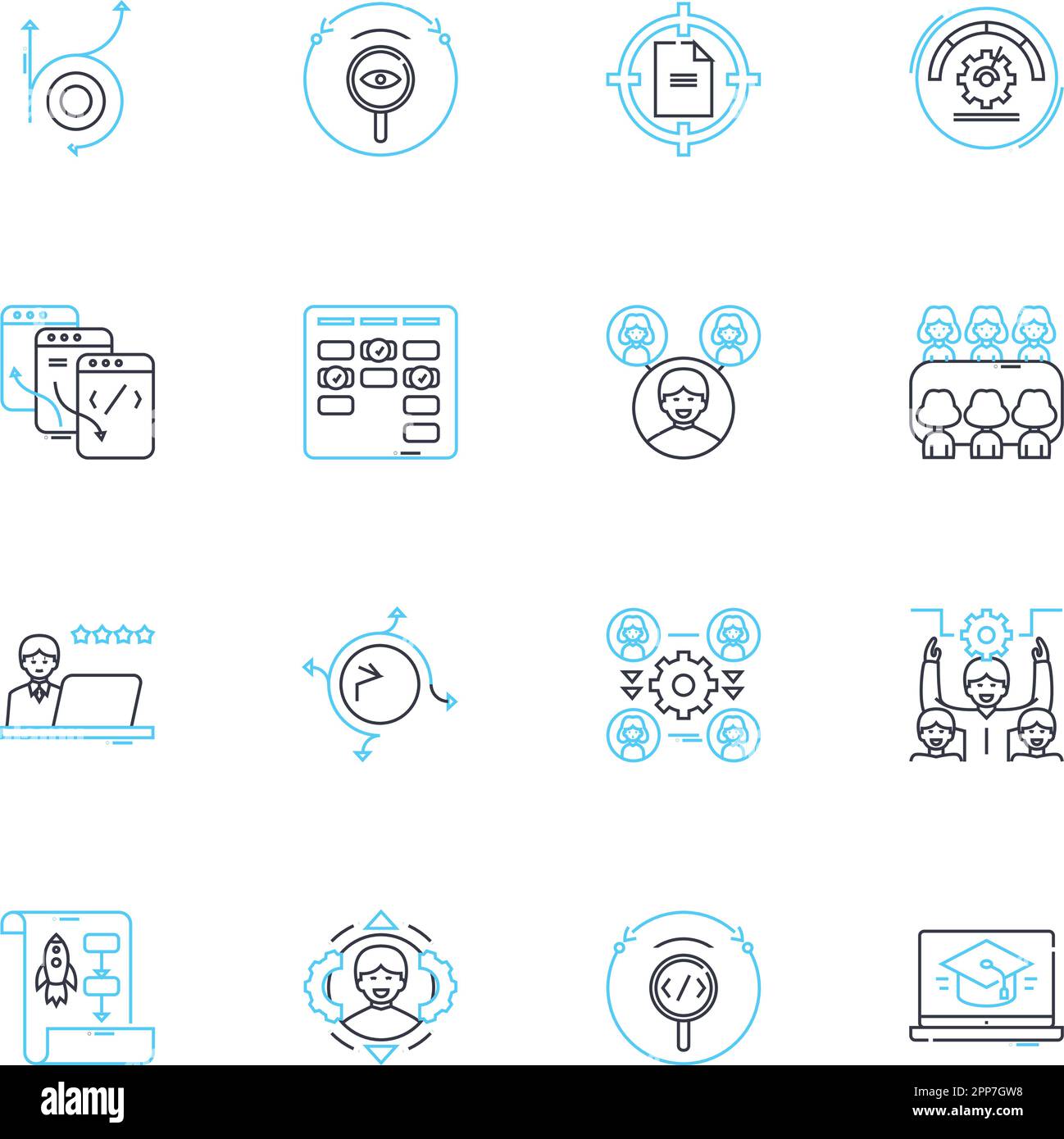 Unity linear icons set. Oneness, Collaboration, Harmony, Teamwork ...