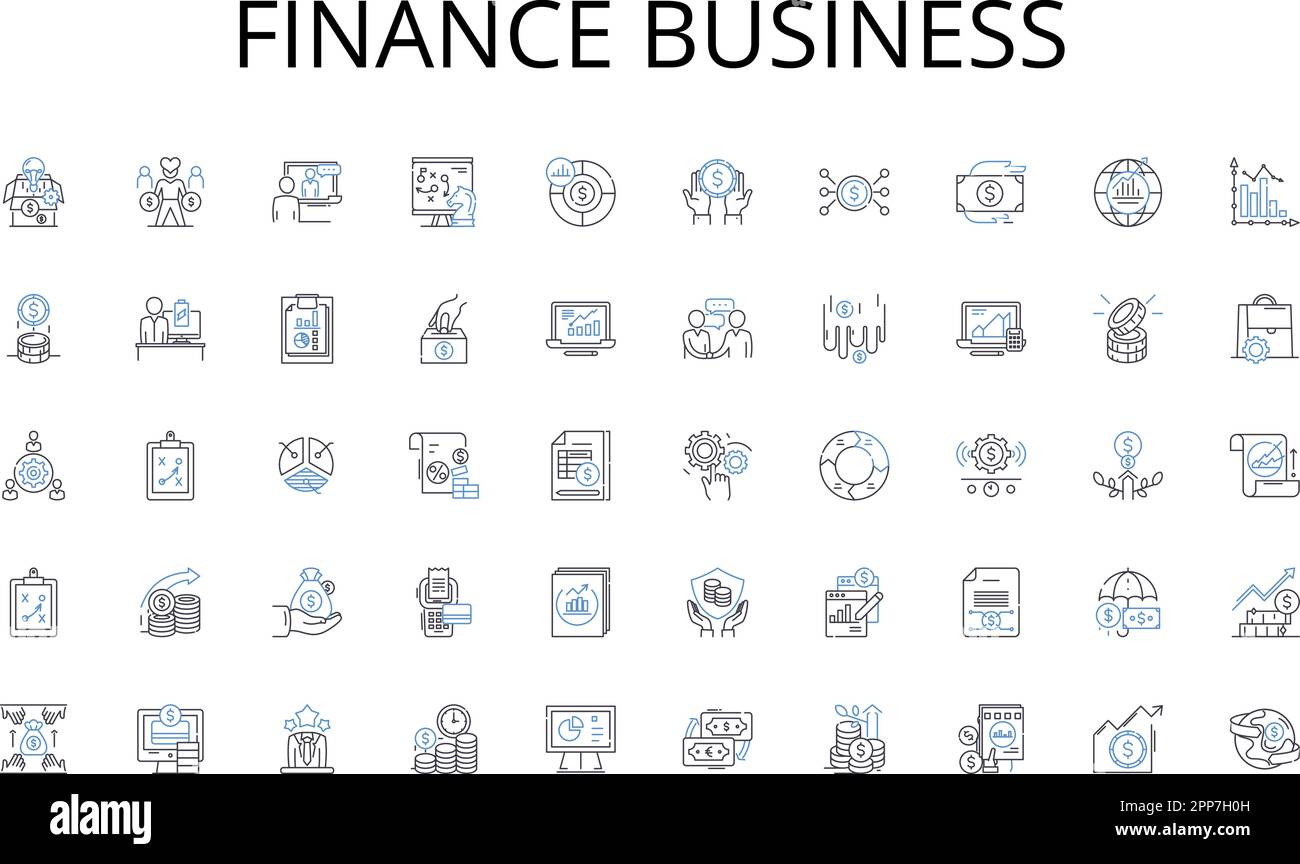 Finance business line icons collection. Commission, Referral, Nerk ...