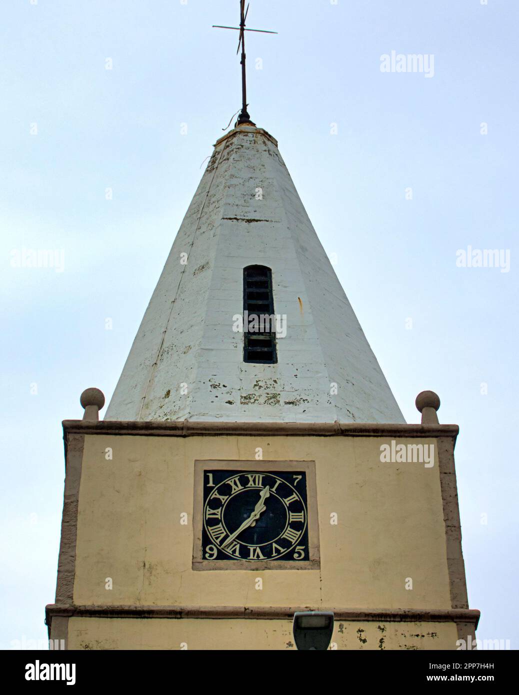 Georgian Newton Tower at the main entrance to Ayr with four face clock ...