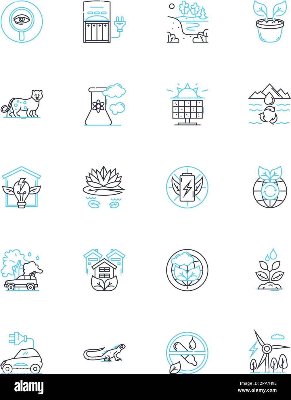 Preserve nature linear icons set. Conservation, Sustainability ...