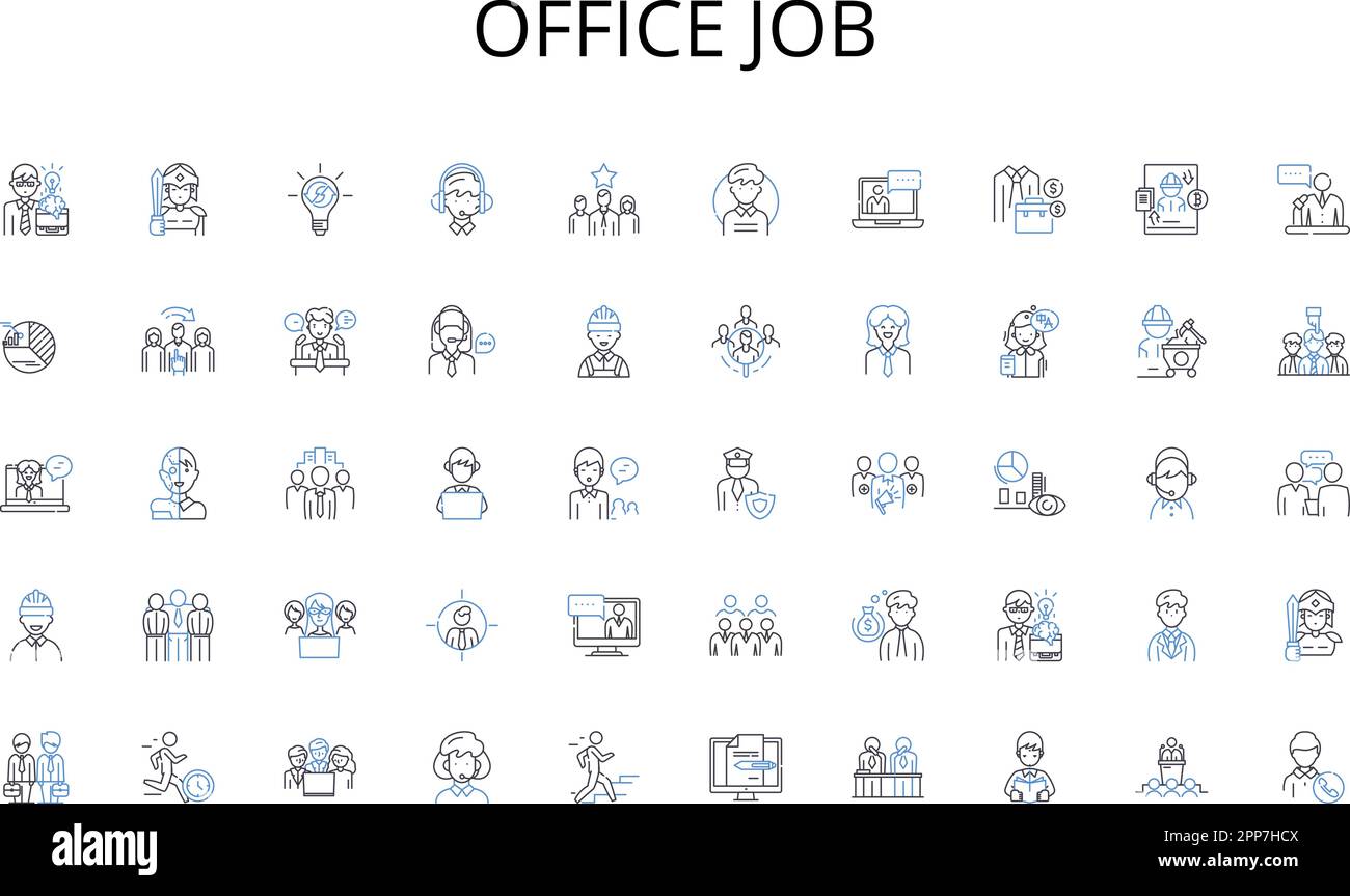 Office job line icons collection. Portfolio, Returns, Stocks, Bonds ...