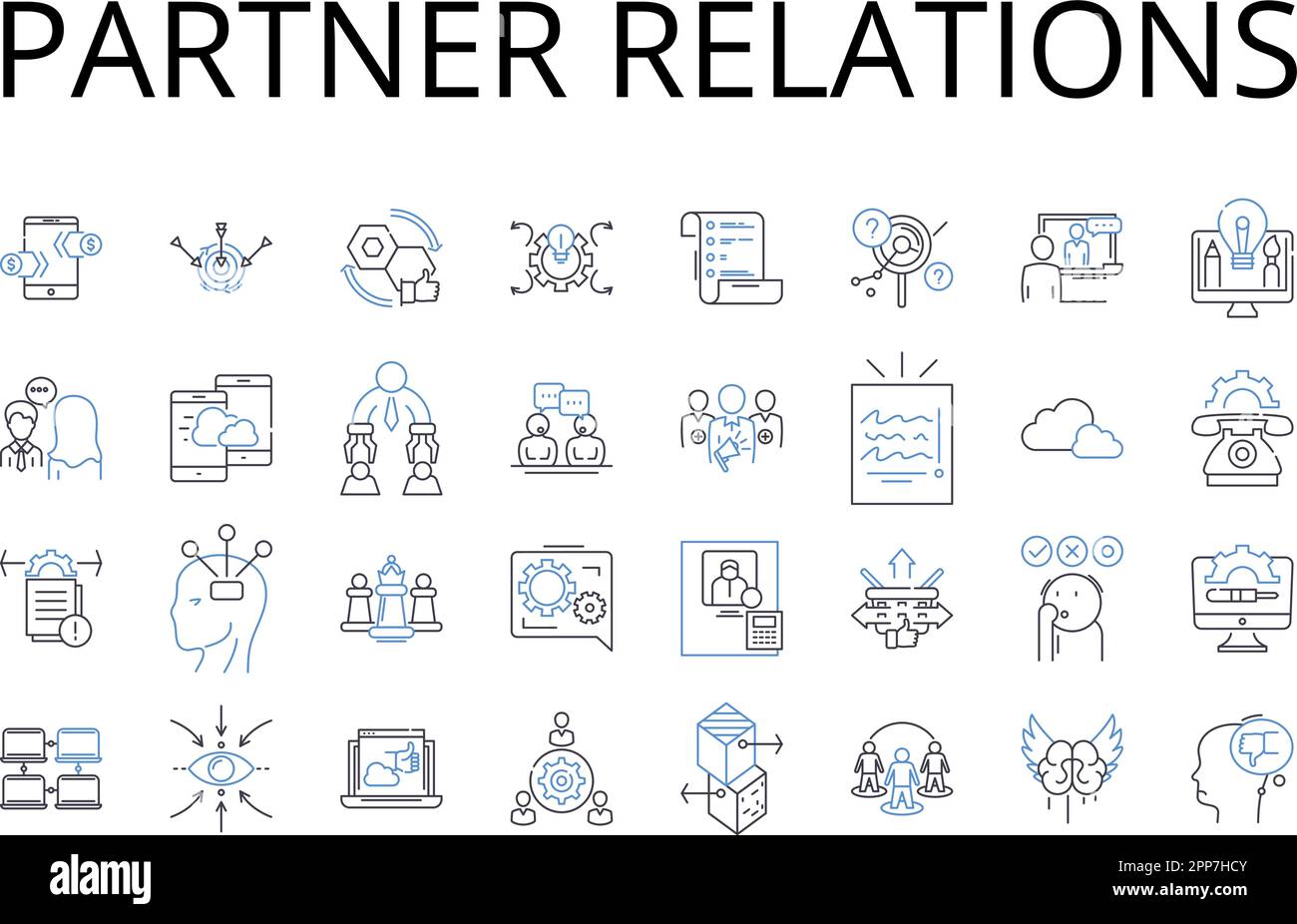 Partner relations line icons collection. Employee engagement, Customer ... Partner relations line icons collection. Employee engagement, Customer ...