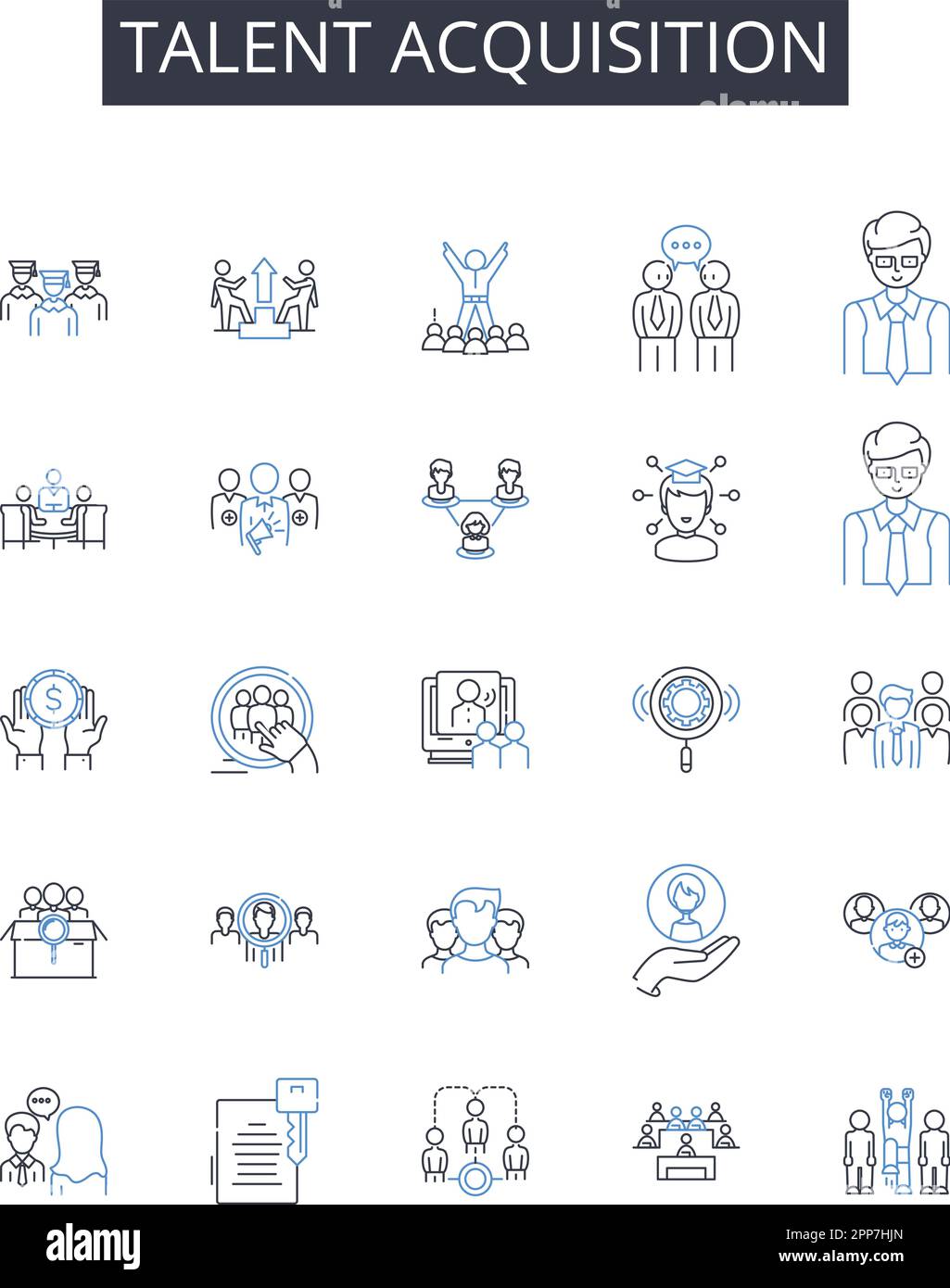 Talent acquisition line icons collection. Logistics, Distribution ...