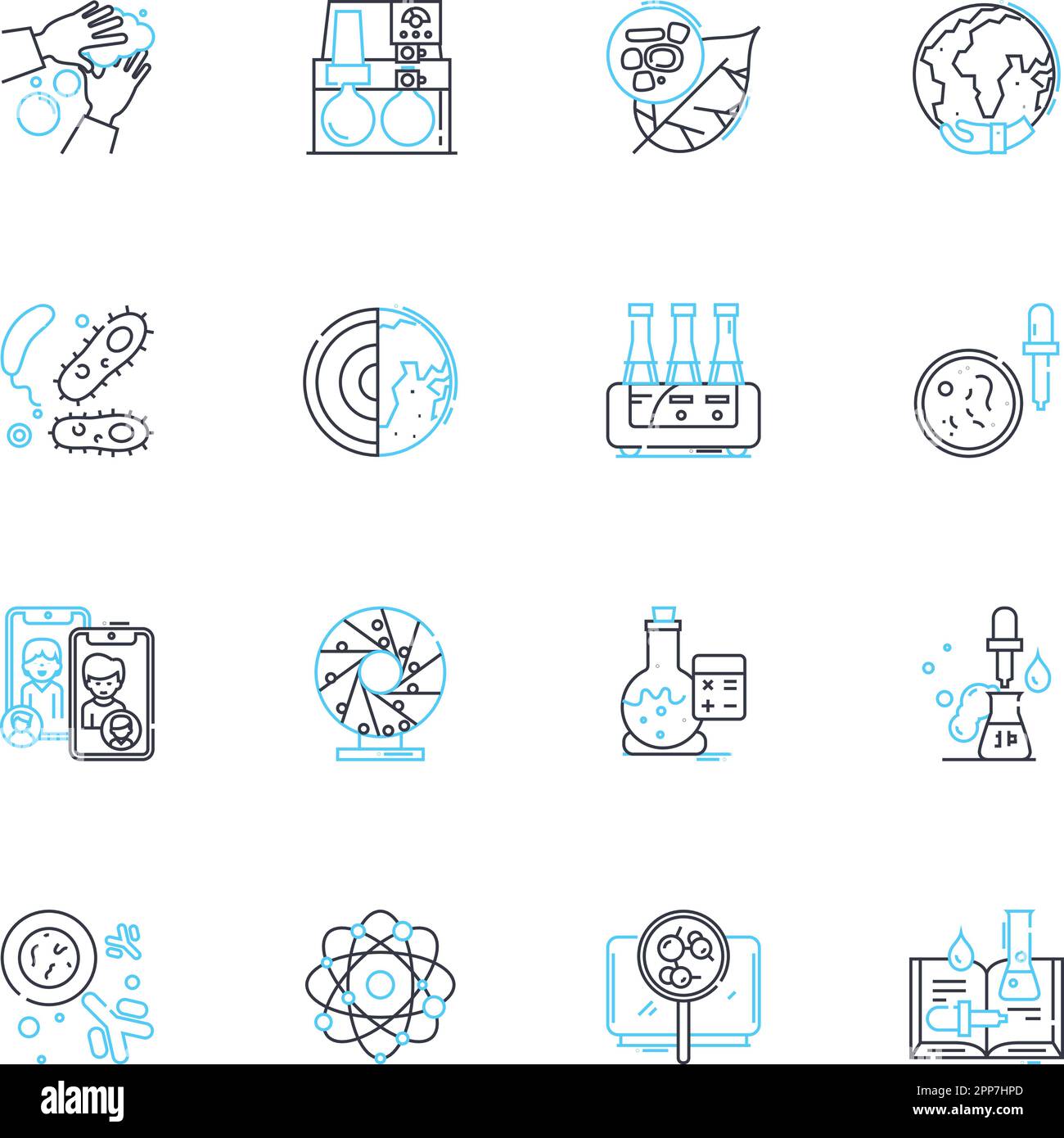 Medical exploration linear icons set. Anatomy, Diagnosis, Treatment ...