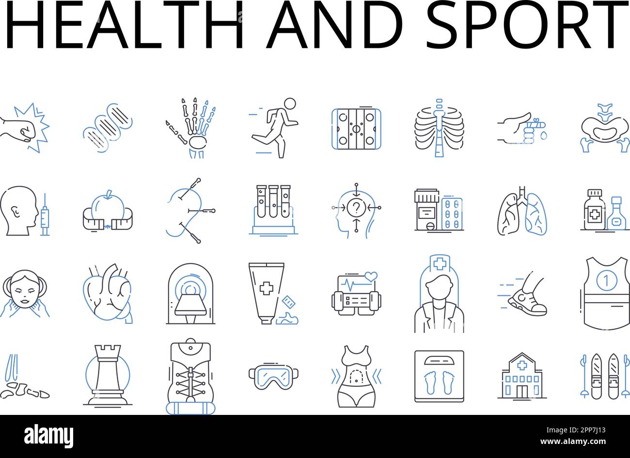 Health and sport line icons collection. Fitness, Exercise, Wellness ...