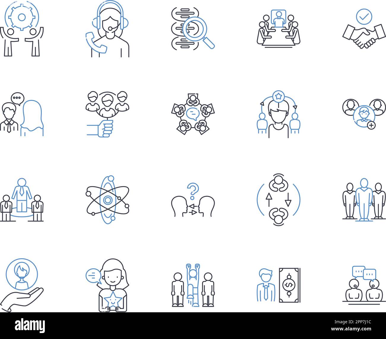 Tele-meeting line icons collection. Conference, Virtual, Connection ...