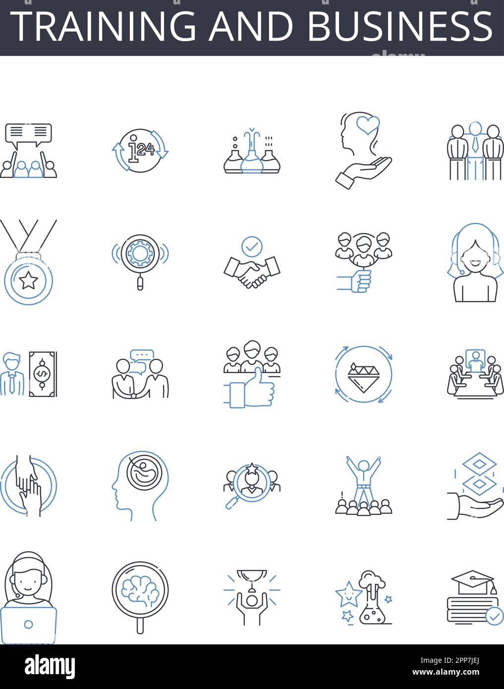 Training and business line icons collection. Learning and commerce ... Training and business line icons collection. Learning and commerce ...
