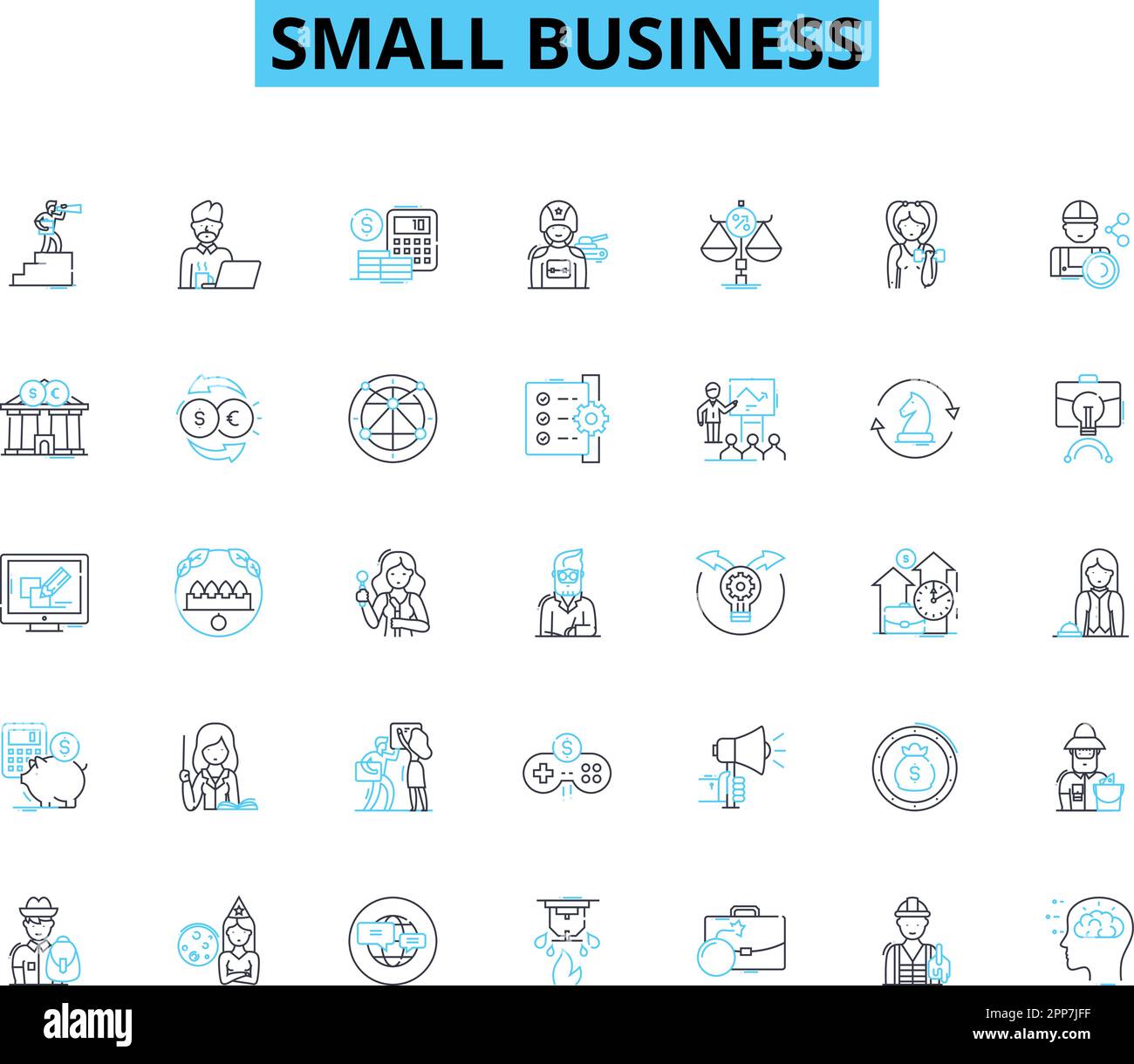 Small business linear icons set. Entrepreneurship, Innovation, Agility ...
