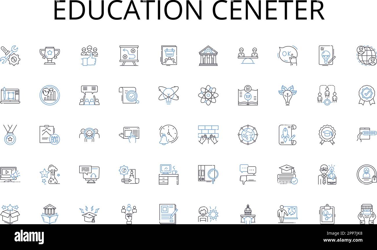 Education ceneter line icons collection. Renewable, Climate ...