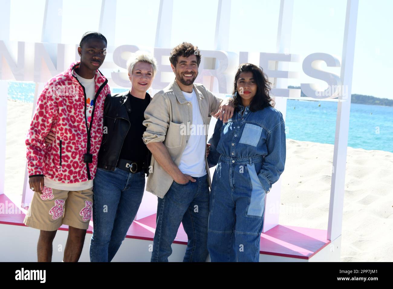 CANNES,FRANCE - APRIL 15 CANNES, Dembo Camilo, Virginie Caliari ...