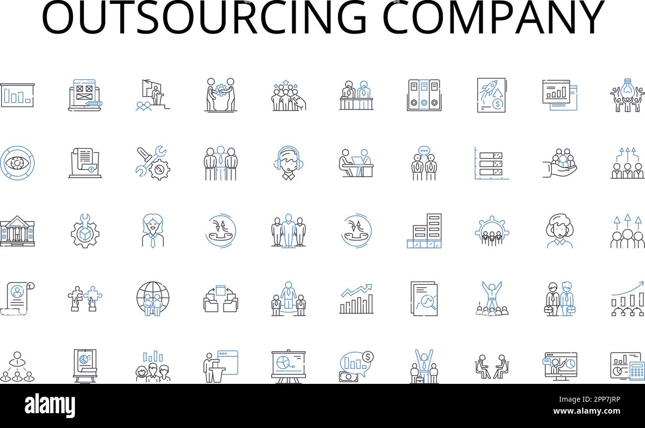 Outsourcing company line icons collection. Innovation, Startup ... Outsourcing company line icons collection. Innovation, Startup ...
