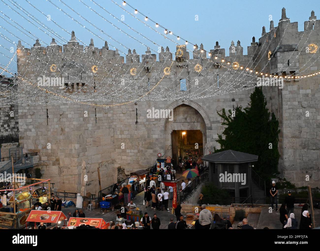Jerusalem, Israel. 22nd Apr, 2023. Palestinians celebrate Eid al-Fitr ...