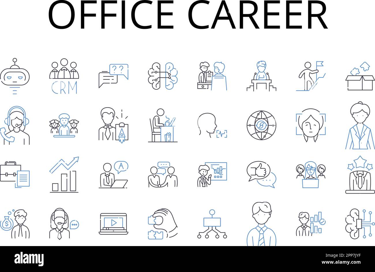 Office career line icons collection. Corporate ladder, Professional ...