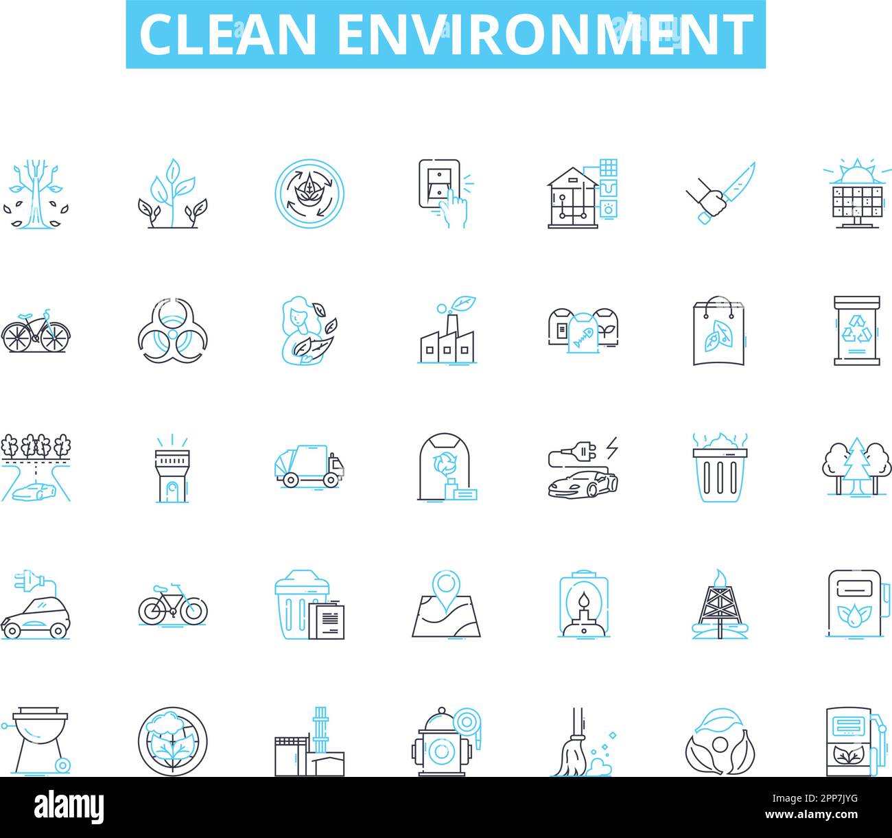 Clean environment linear icons set. Sustainability, Recycling ...