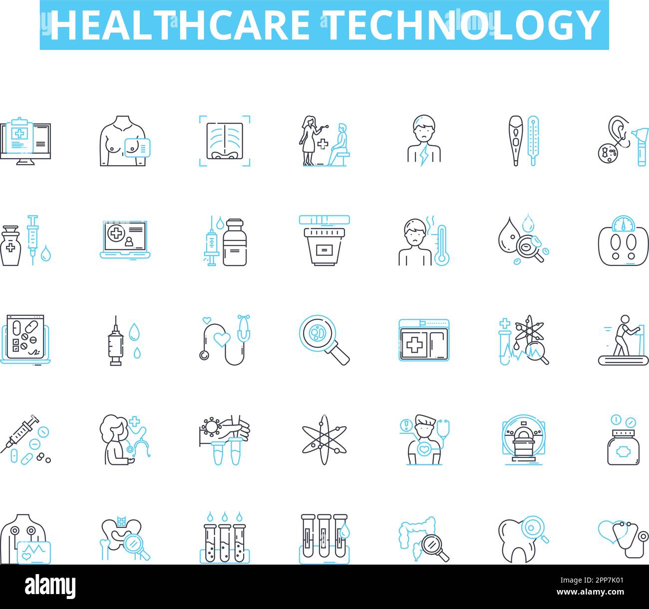 Healthcare Technology linear icons set. Telemedicine, Wearables ... Healthcare Technology linear icons set. Telemedicine, Wearables ...