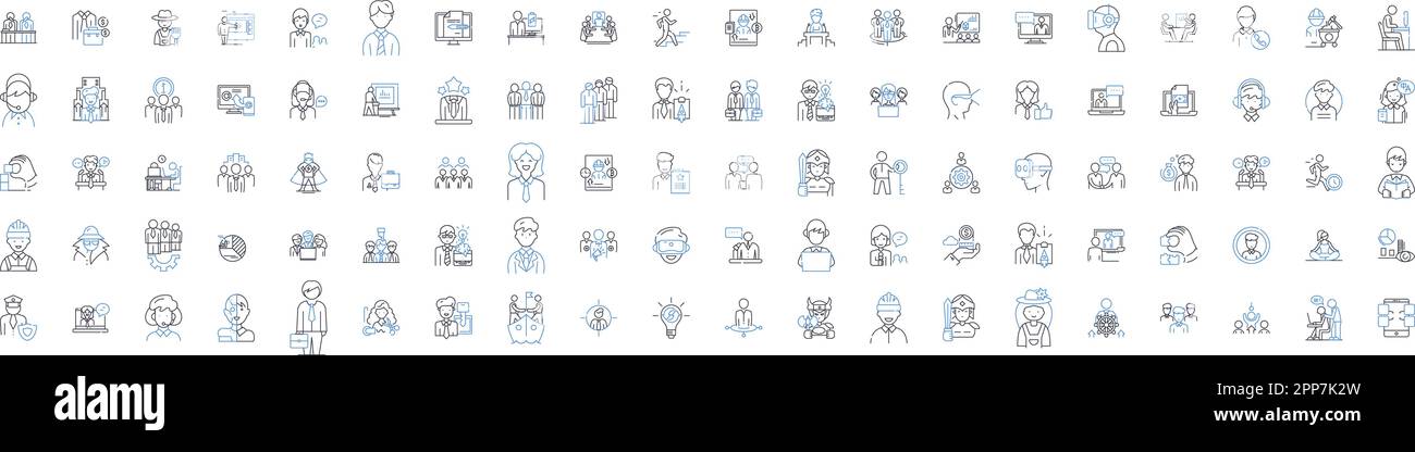 Classroom learning line icons collection. interactive, engaging ...