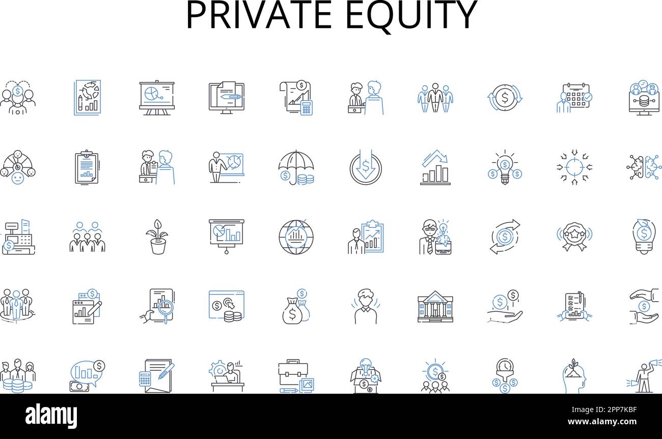 Private Equity line icons collection. Sales, Projections, Predictions ...