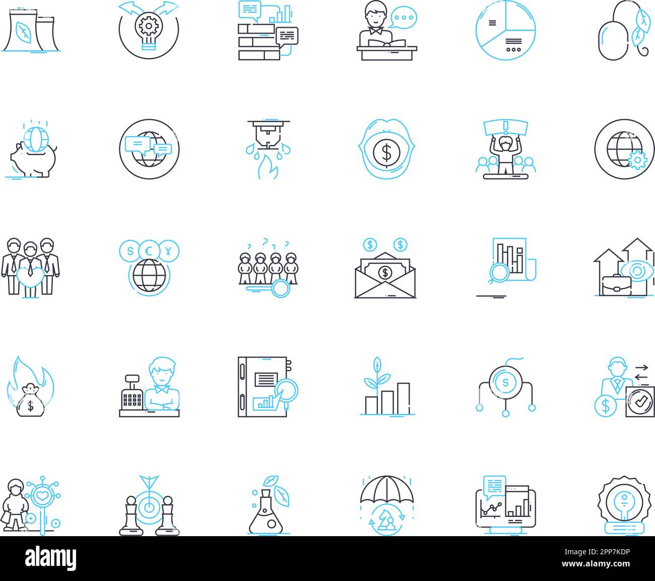 Corporate malpractice linear icons set. Fraud, Embezzlement, Corruption ...