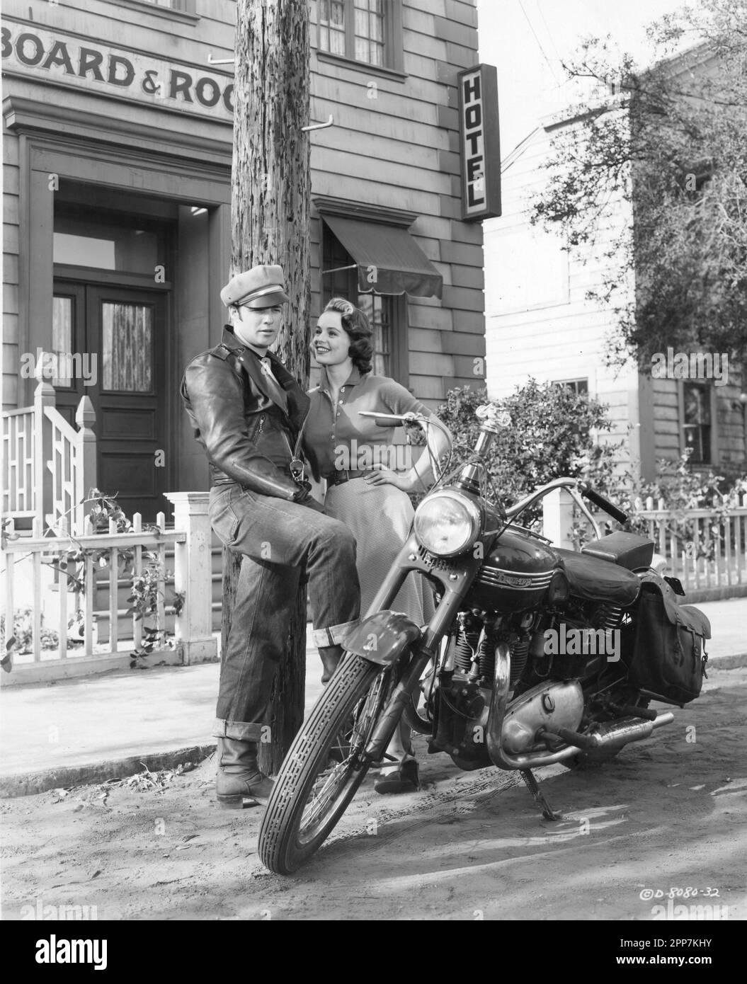 MARLON BRANDO MARY MURPHY Portrait THE WILD ONE 1953 Triumph Thunderbird Motorcycle Director ...