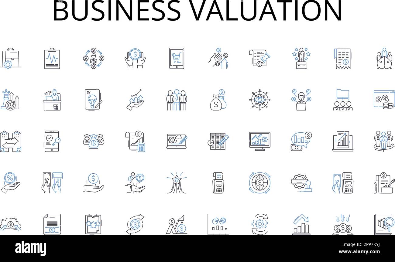 Business valuation line icons collection. Proptech, Automation ...