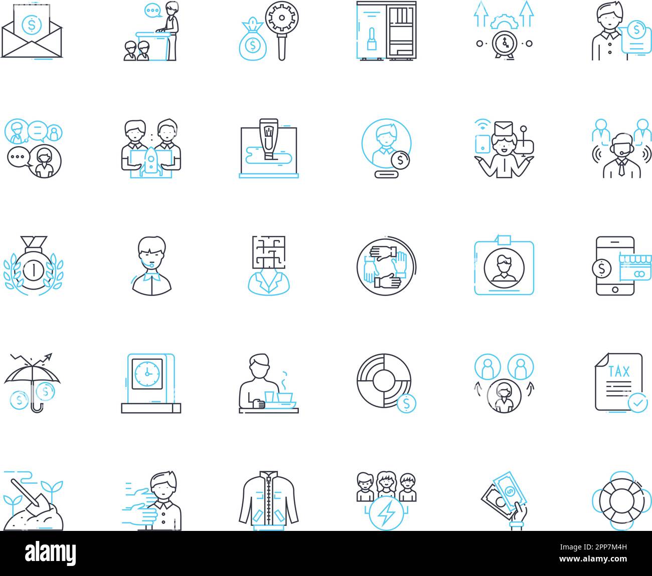 Automotive Parts linear icons set. Engine, Transmission, Suspension ...