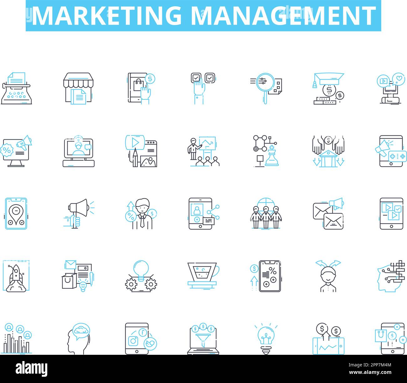 Marketing management linear icons set. Strategy, Promotion, Advertising ... Marketing management linear icons set. Strategy, Promotion, Advertising ...