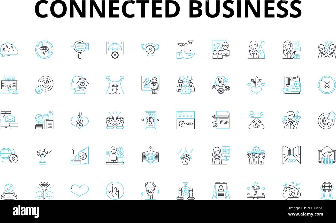 Connected business linear icons set. Collaboration, Innovation ... Connected business linear icons set. Collaboration, Innovation ...