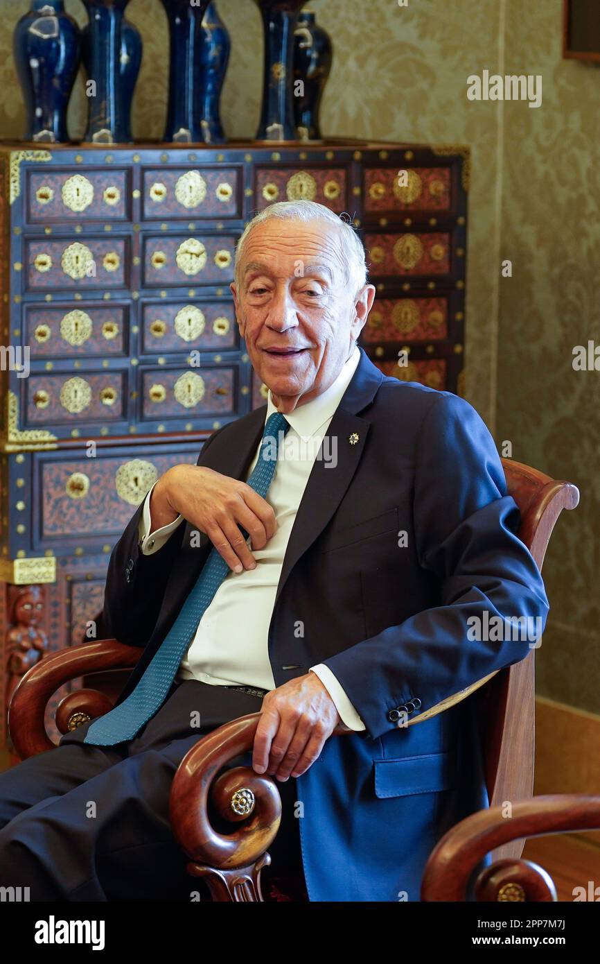 Lisbon, Portugal. 22nd Apr, 2023. Marcelo Rebelo de Sousa, Portugal's ...