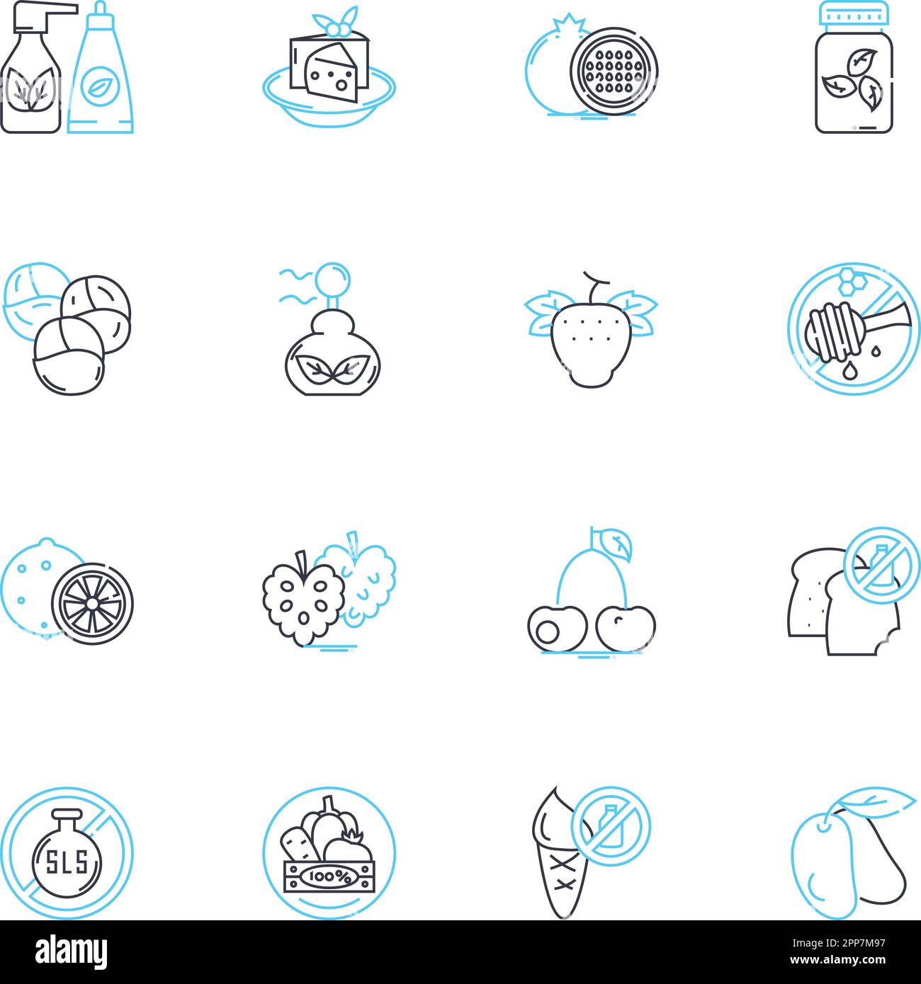 Raw cuisine linear icons set. Vegetarian, Vegan, Uncooked, Organic ...