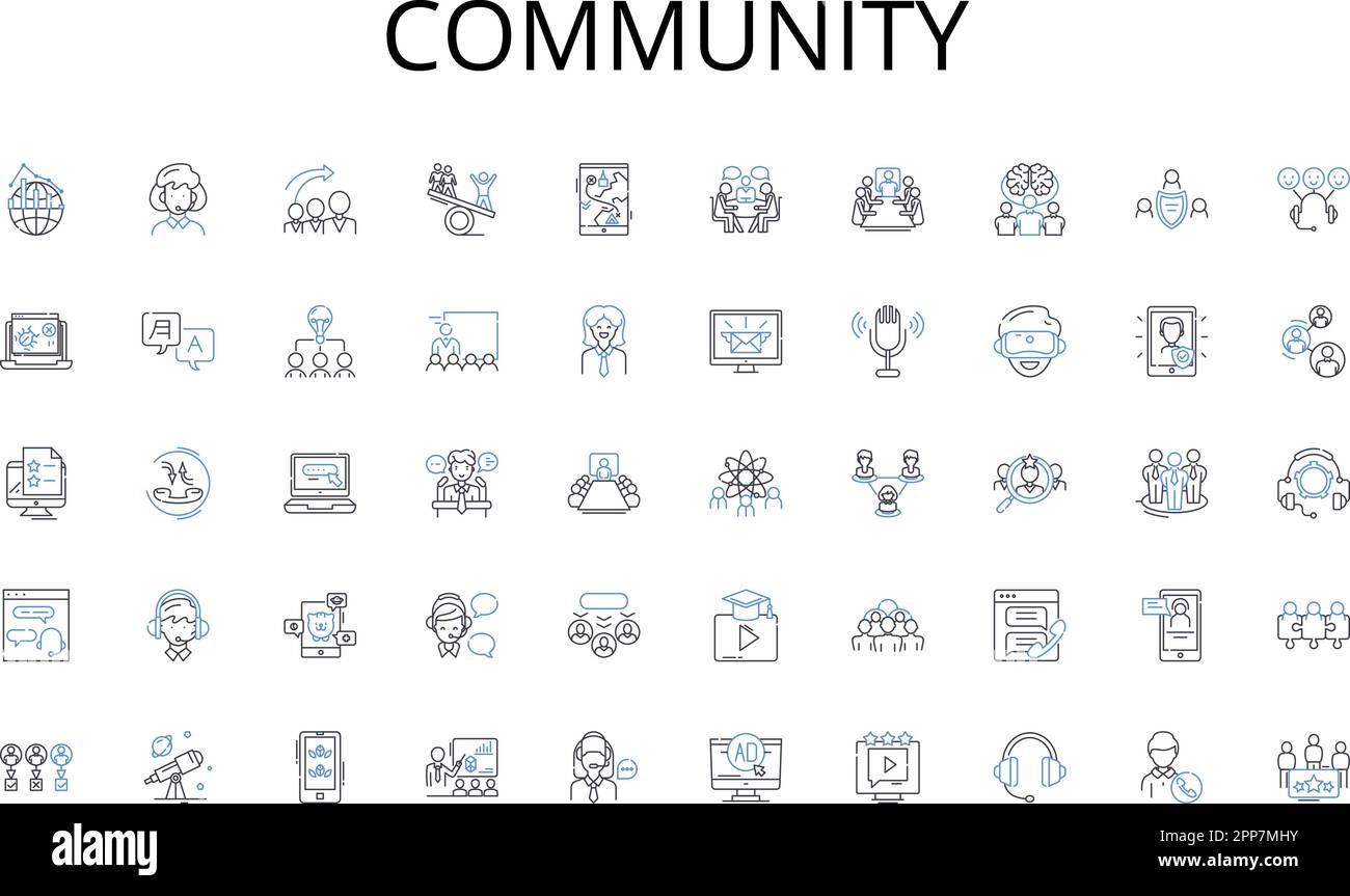 Community line icons collection. Comfort, Shelter, Sanctuary, Haven, Cozy, Welcoming, Liveable ...