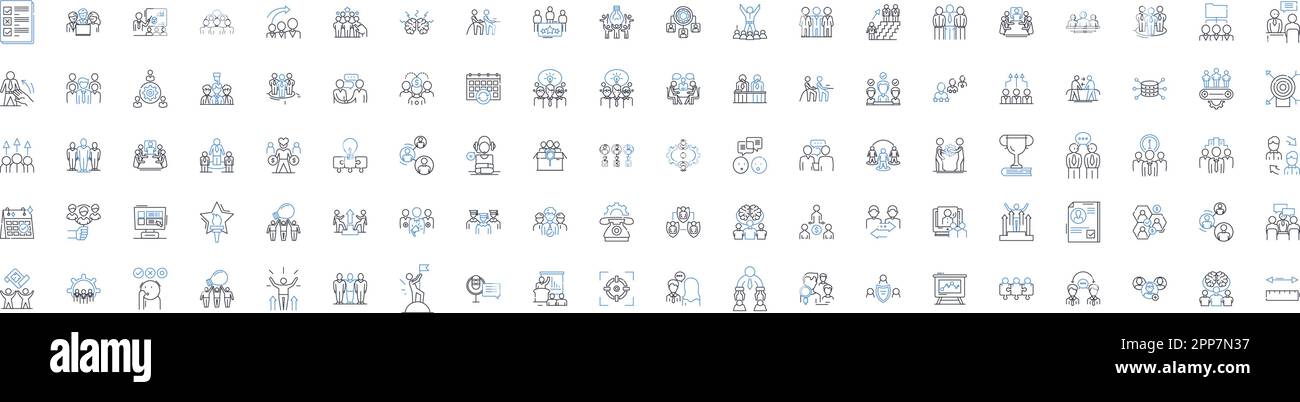 Associates line icons collection. Partnership, Colleagues, Teamwork ...