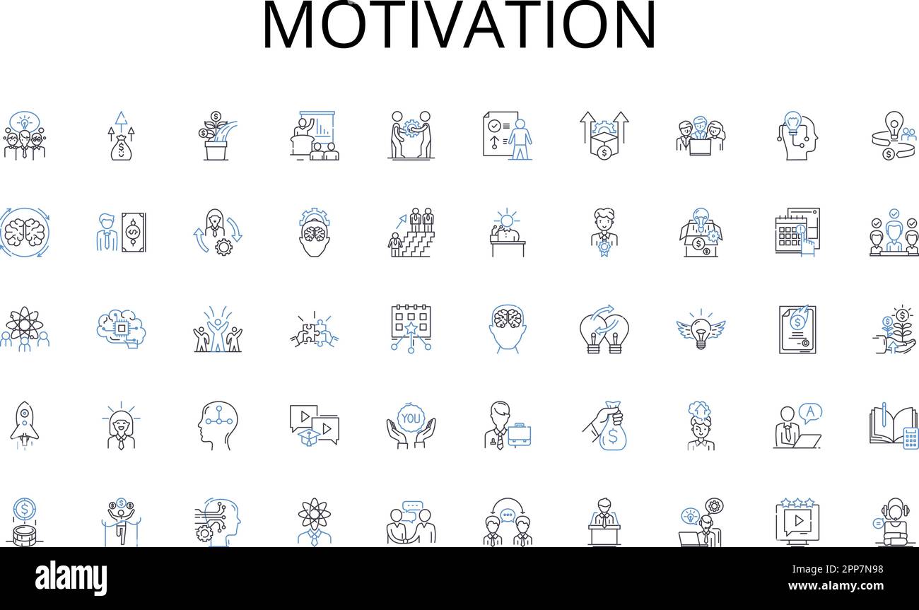 Motivation line icons collection. Management, Planning, Budgeting ...