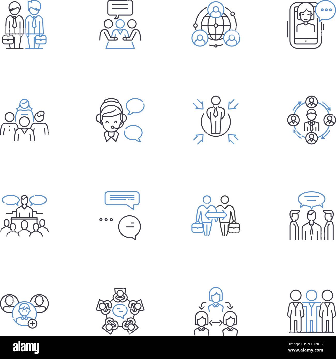 Steering staff line icons collection. Management, Control, Direction ...