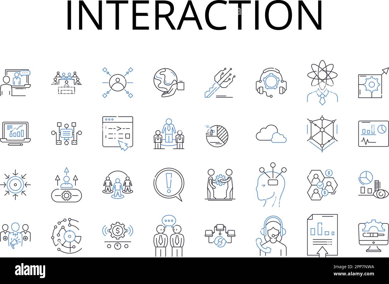 Interaction Line Icons Collection Communication Collaboration Connection Engagement