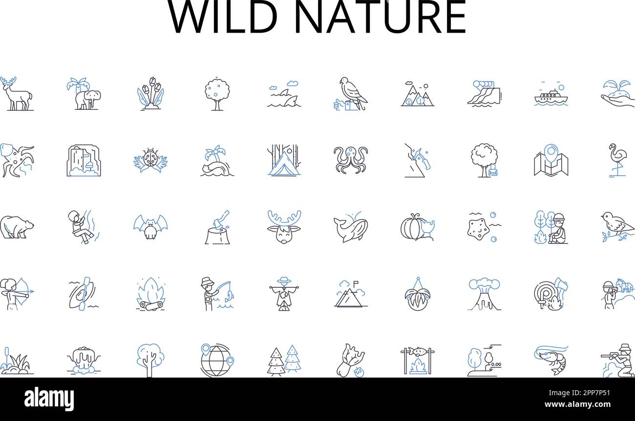 Wild nature line icons collection. Leadership, Vision, Strategy ...