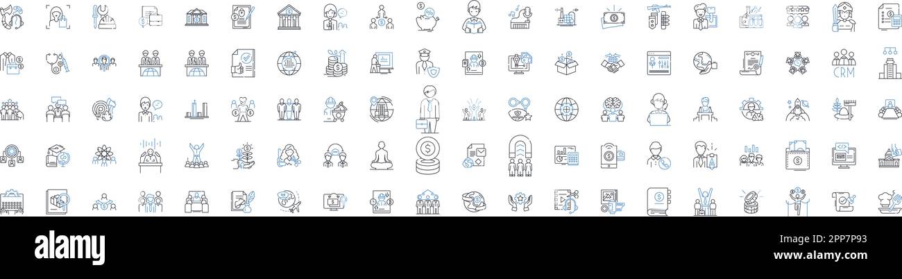 Content Strategy Line Icons Collection Planning Development Creation Execution Management