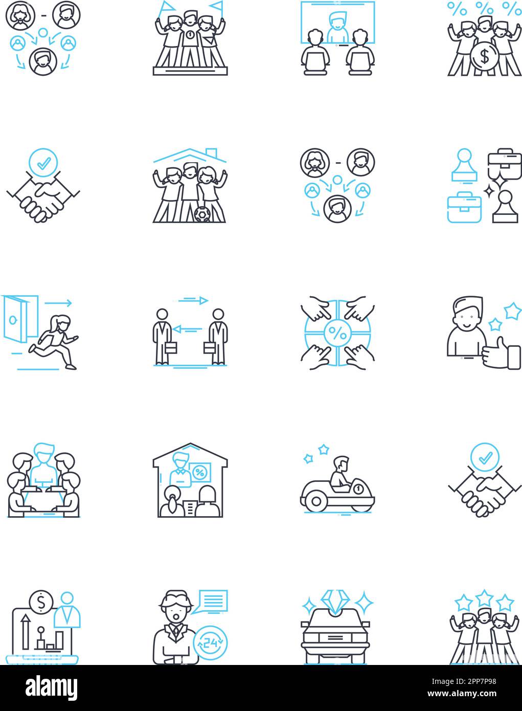 Collaboration partners linear icons set. Synergy, Alliance, Co-creation ... Collaboration partners linear icons set. Synergy, Alliance, Co-creation ...
