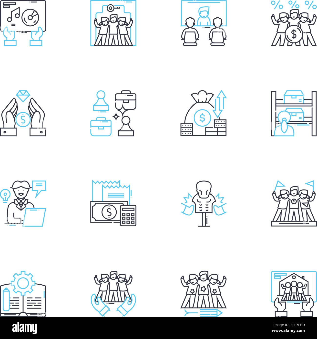 Task force linear icons set. Enforcement, Security, Prevention ...