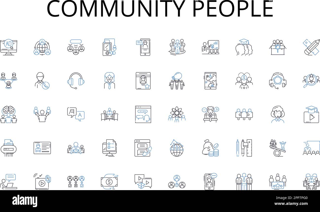 Community people line icons collection. Journalism, Reporting, Breaking ...