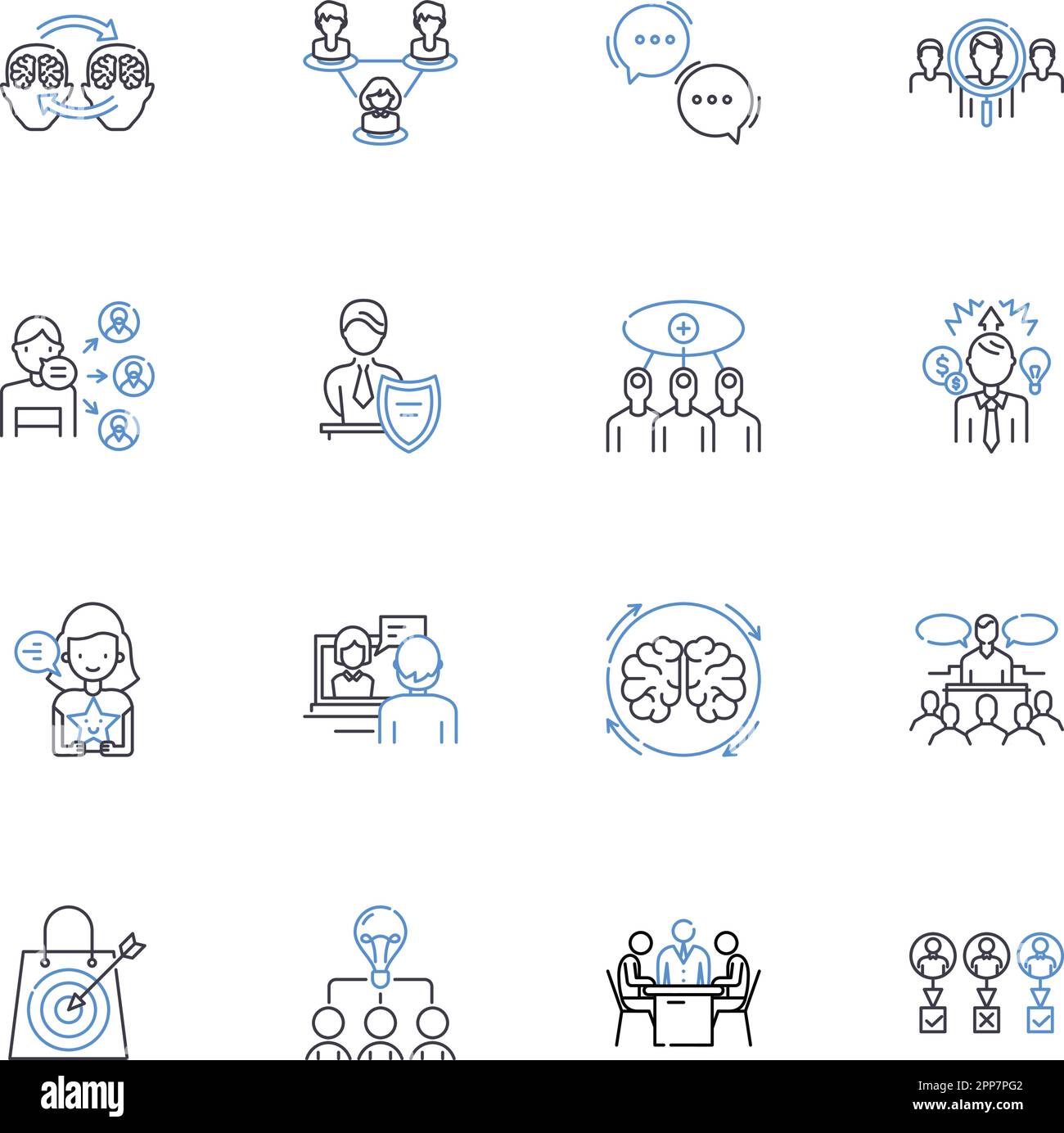 Performance line icons collection. Stamina, Precision, Energy, Focus ...